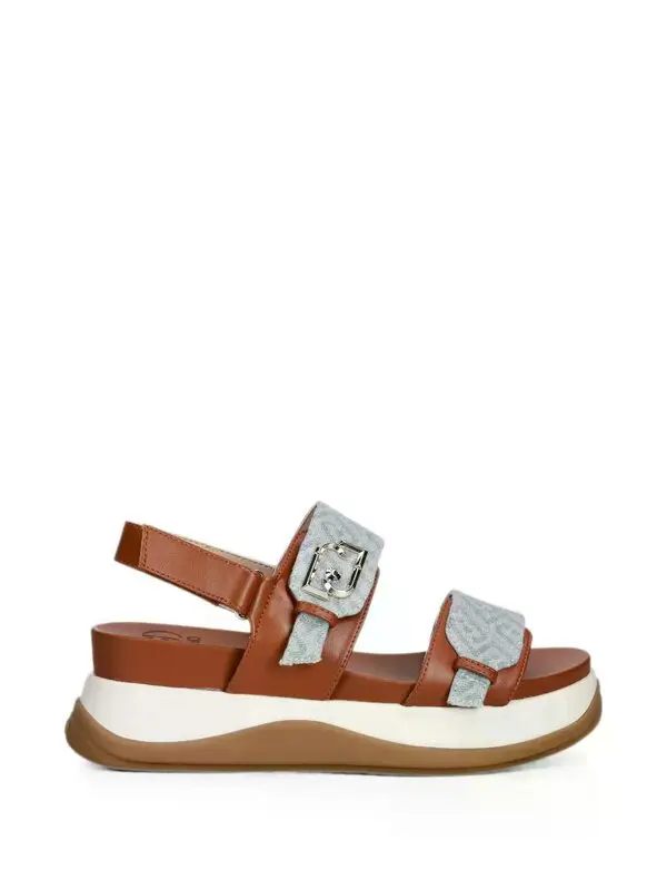 Liu Jo Monogram Pattern Touch-strap Platform Sandals