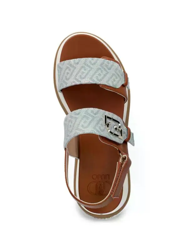 Liu Jo Monogram Pattern Touch-strap Platform Sandals