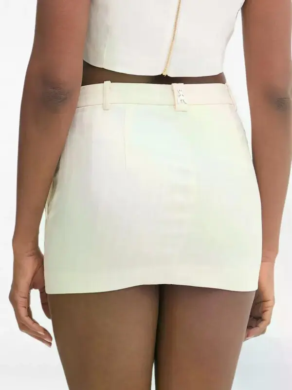 Patrizia Pepe Pinstripe Logo Plaque Mini Skirt