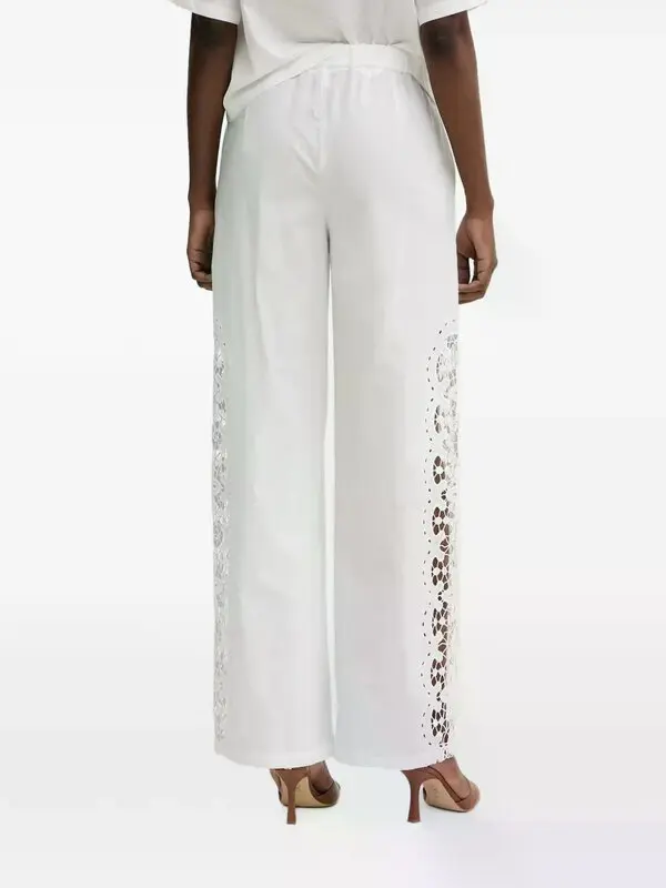 Patrizia Pepe Lace Insert Straight Leg Trousers - White