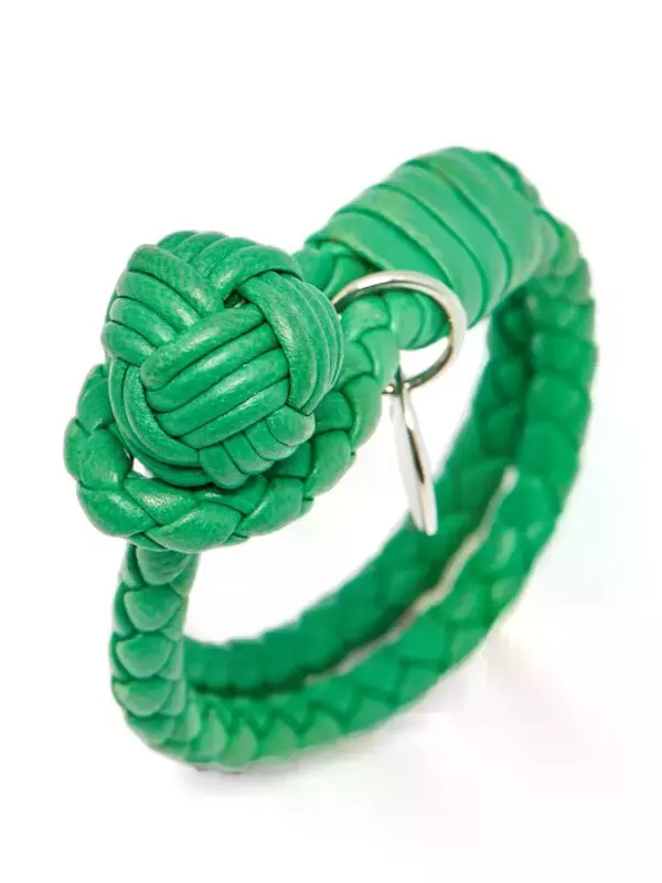 Bottega Veneta Intrecciato Double Knot Leather Bracelet