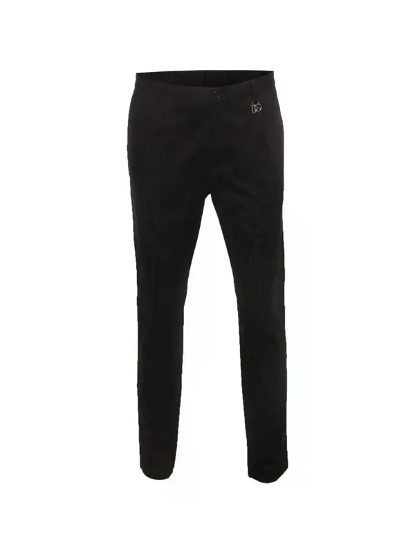Dolce & Gabbana Gabardine Trousers With Dg Logo Charm