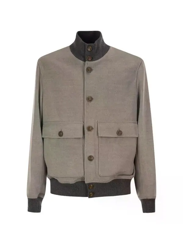 Brunello Cucinelli Long-sleeve High-neck Bomber Jacket
