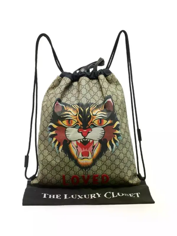 Gucci Gg Supreme Drawstring Backpack
