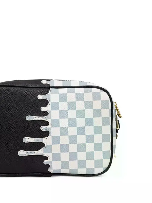 SPRAYGROUND Checkered Shark Saffiano Makeup Bag - Black
