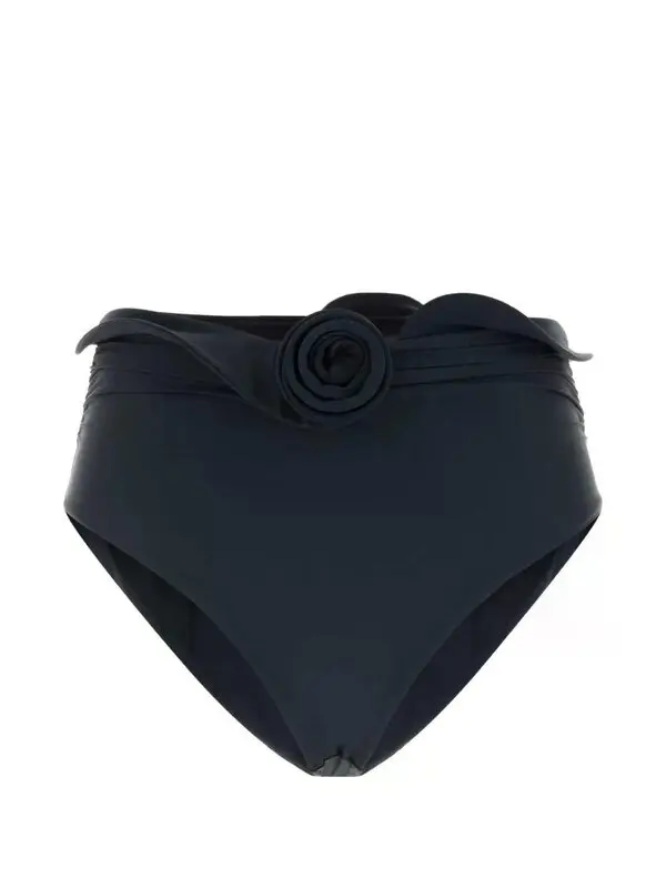 Magda Butrym Rosette Detail Ruched Bikini Bottom - Blue