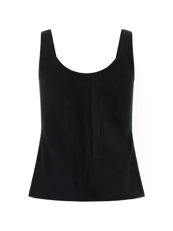 Off-White Off Stamp" Logo-embroidered Ribbed Tank Top - Black