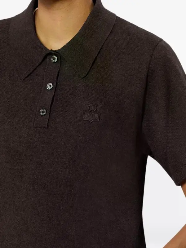 MARANT ETOILE Althea Short Sleeve Polo - Brown