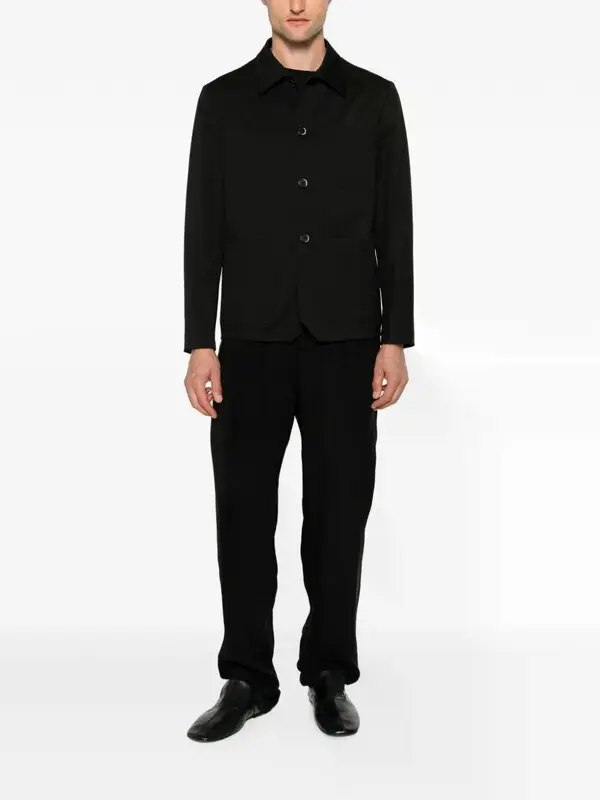 Giorgio Armani Tailored Straight-leg Trousers - Black