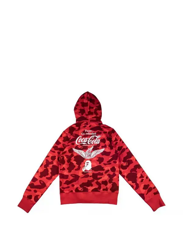 A BATHING APE X Coca-cola Camouflage Print Full Zip Hoodie