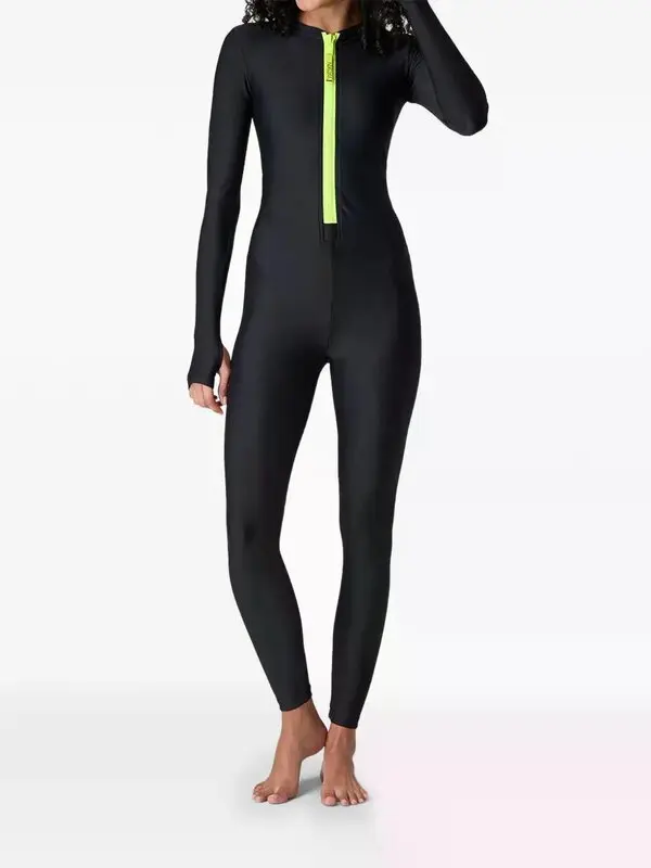 WATSKIN Lois Zip-fastening Long-sleeve Swim Jumpsuit - Black