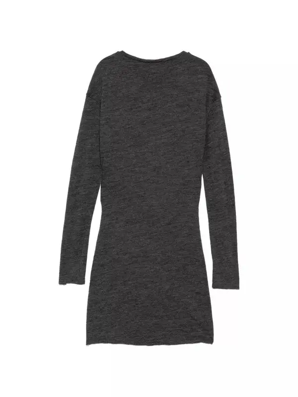 JIL SANDER Long Sleeve Crewneck Double Layer Mini Dress
