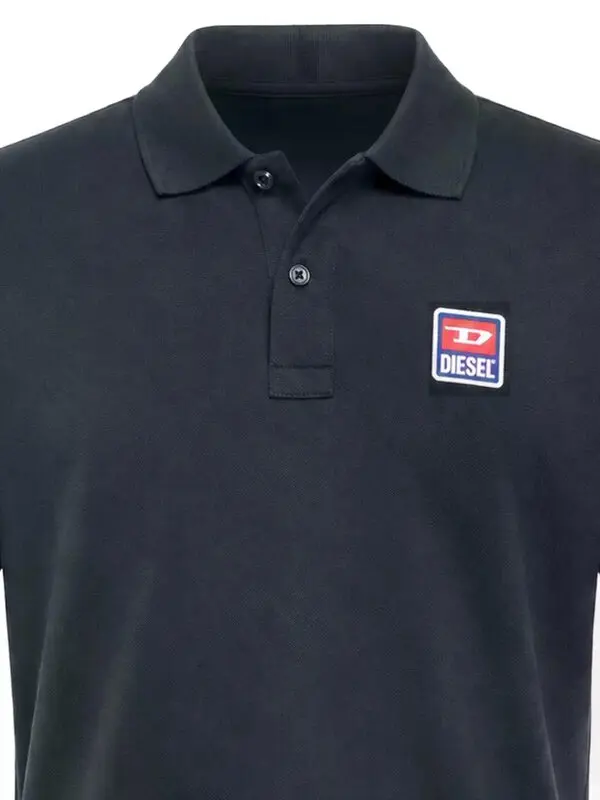 DIESEL® Smith Logo-patch Short-sleeve Polo Shirt - Blue
