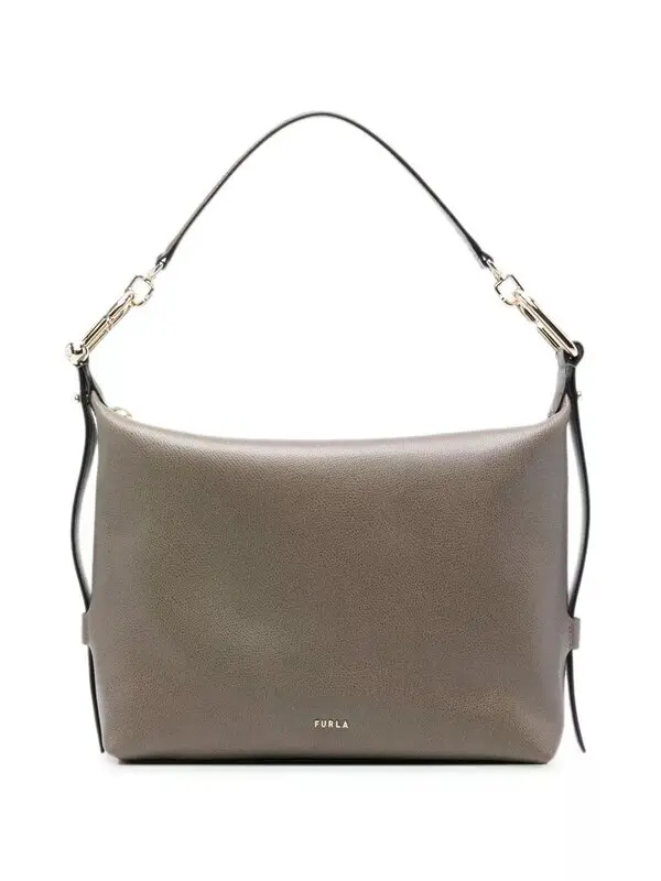 Furla Grained Leather Chain-link Tote Bag - Grey