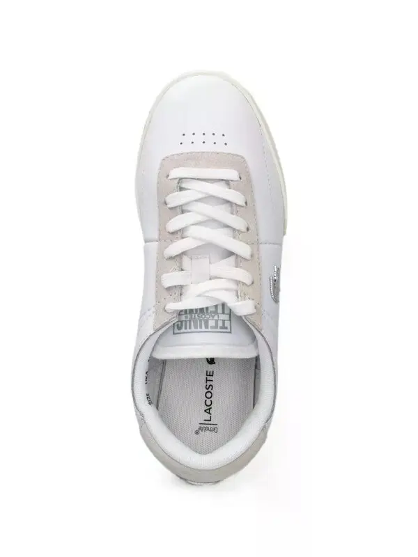 Lacoste Aura Logo Plaque Suede Trim Sneakers - White