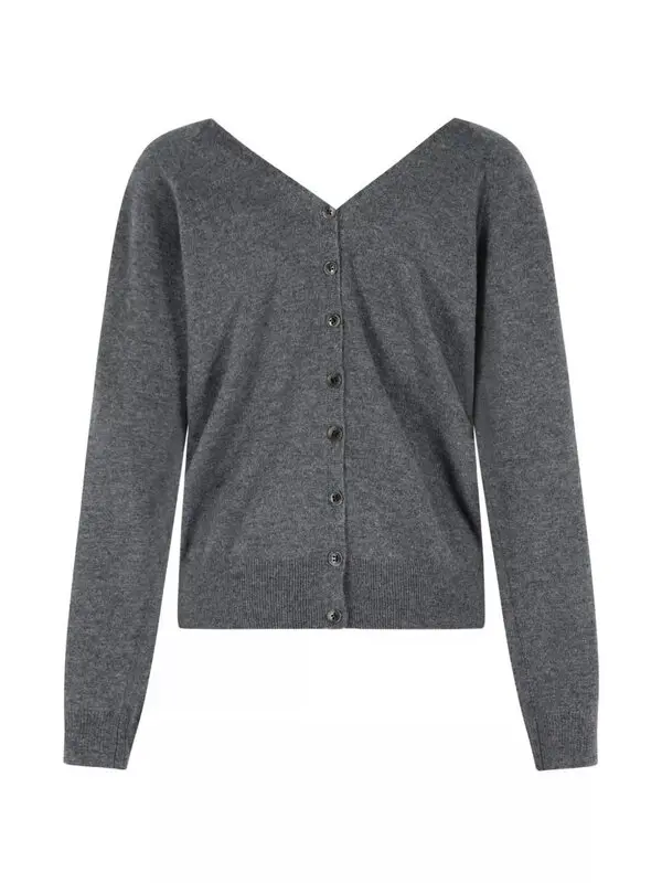 LISA YANG V-neck Cashmere Cardigan - Grey