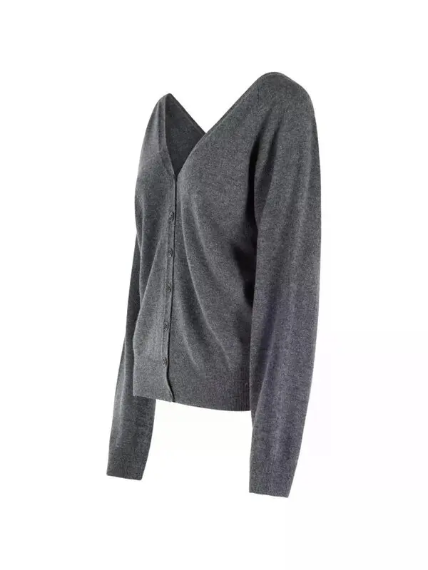 LISA YANG V-neck Cashmere Cardigan - Grey