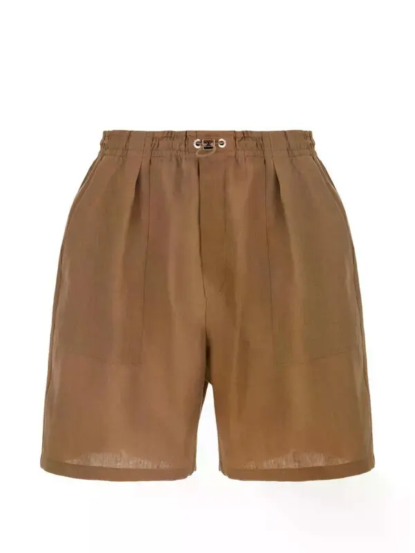 Fendi Pleated Shorts With Embroidered Ff Logo