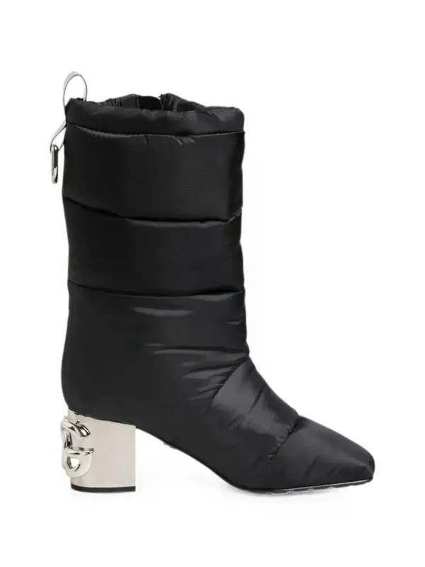 Dolce & Gabbana Padded Mid-calf Boots With Logo Heel