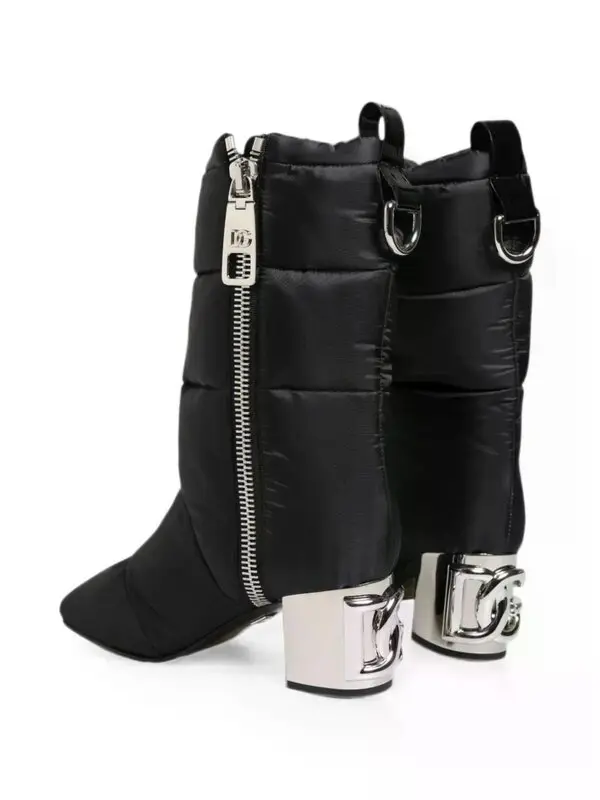 Dolce & Gabbana Padded Mid-calf Boots With Logo Heel