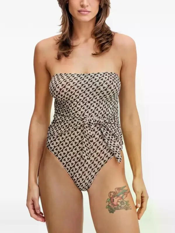 Melissa Odabash Chain-print Tied Swimsuit - Brown