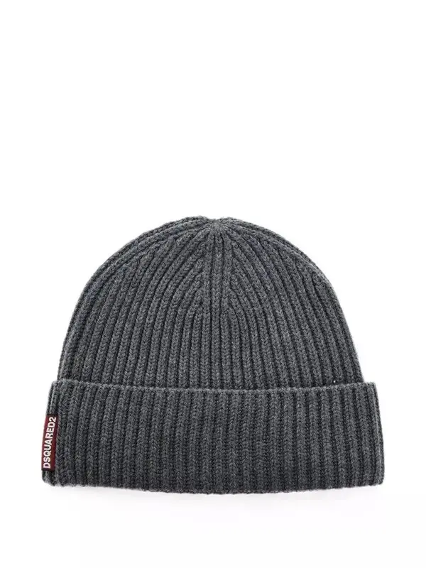 Dsquared2 Ribbed-knit Scarf And Beanie Set - Grey