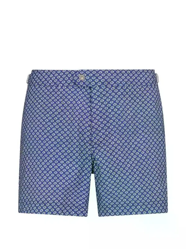 TOM FORD Geometric Print Swim Shorts - Blue