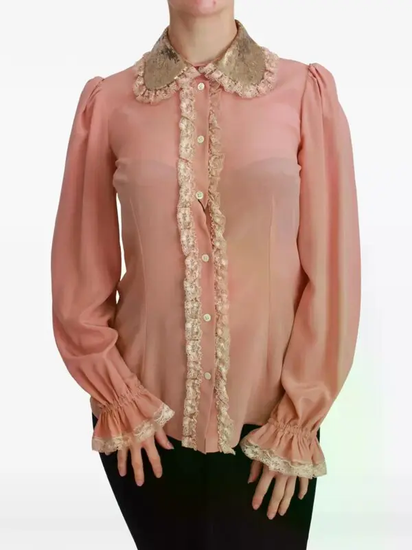 Dolce & Gabbana Sequin-embellished Lace-trimmed Blouse
