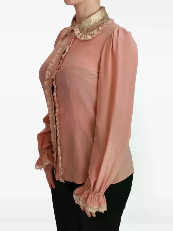 Dolce & Gabbana Sequin-embellished Lace-trimmed Blouse