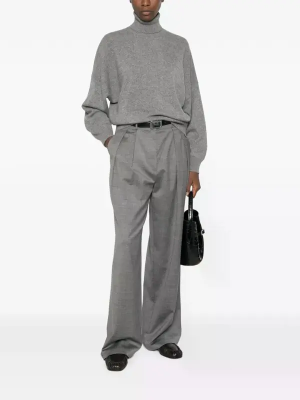 Brunello Cucinelli Fine Knit Roll Neck Sweater - Grey