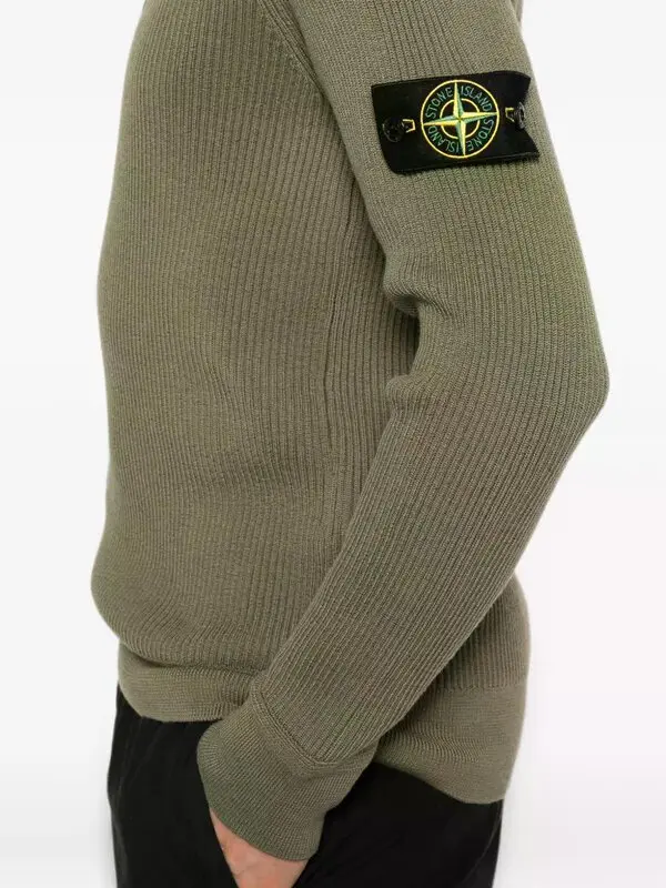 Stone Island Ribbed-knit Logo Patch Sweater
