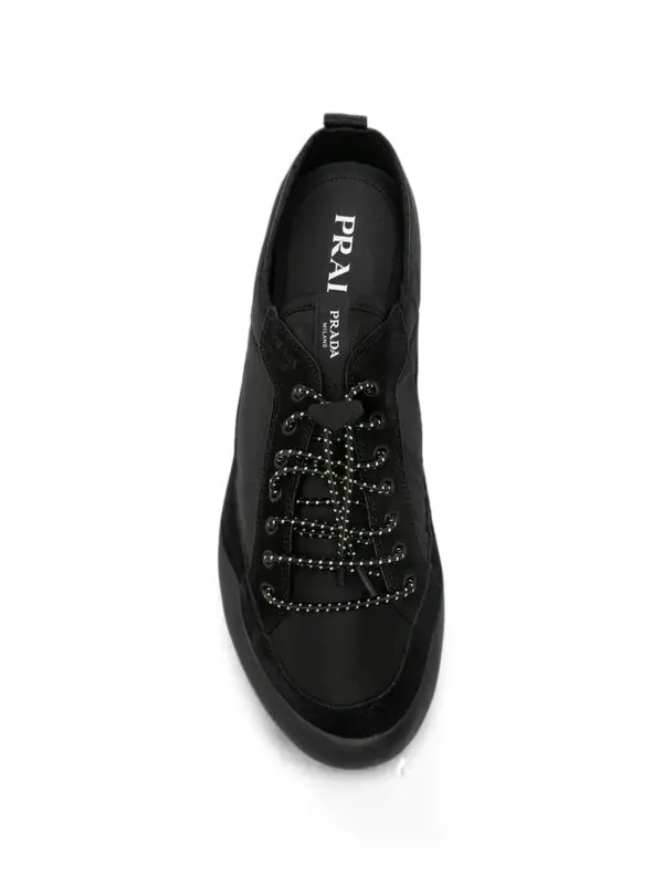 Prada Logo Patch Lace-up Sneakers