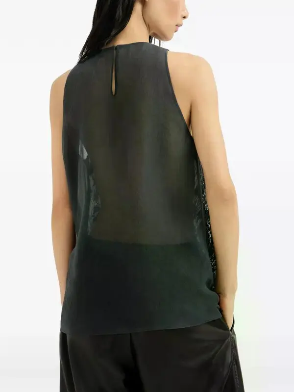 Brunello Cucinelli Crispy Silk Top With Lynx Embroidery