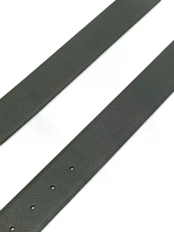 TOM FORD T-buckle Grained Leather Belt - Green