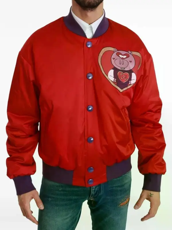 Dolce & Gabbana Satin Year Of The Pig Bomber Jacket