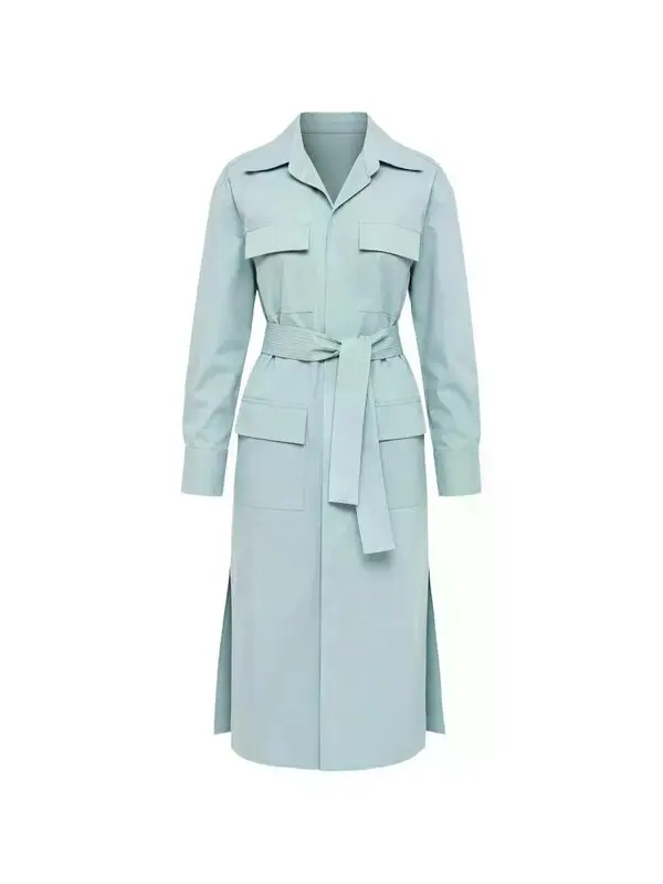 SUPER BLOND Belted Utility Shirt Midi Dress