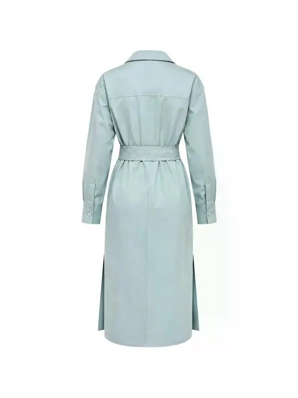 SUPER BLOND Belted Utility Shirt Midi Dress