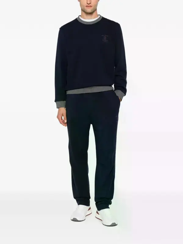 Brunello Cucinelli Logo-embroidered Drawstring Track Pants