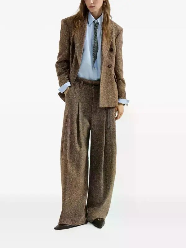 Brunello Cucinelli Virgin Wool Donegal Blazer With Monili Embellishment