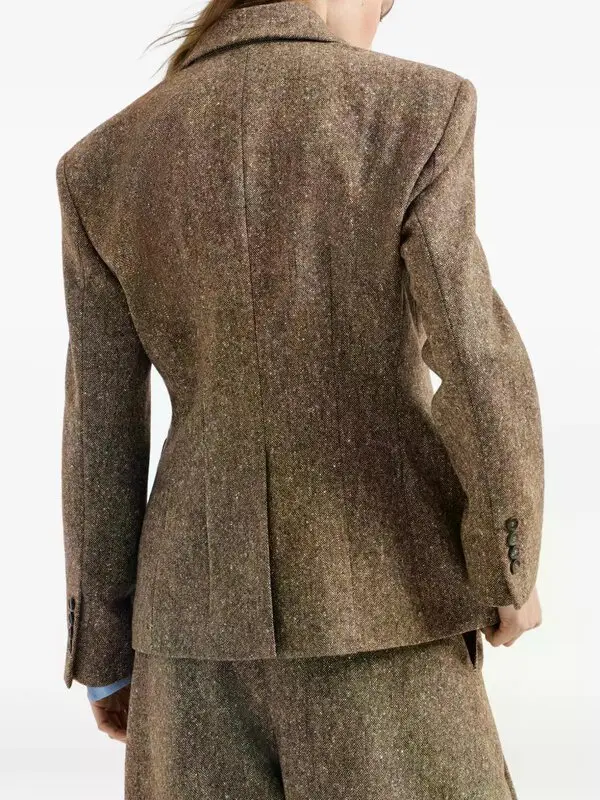 Brunello Cucinelli Virgin Wool Donegal Blazer With Monili Embellishment