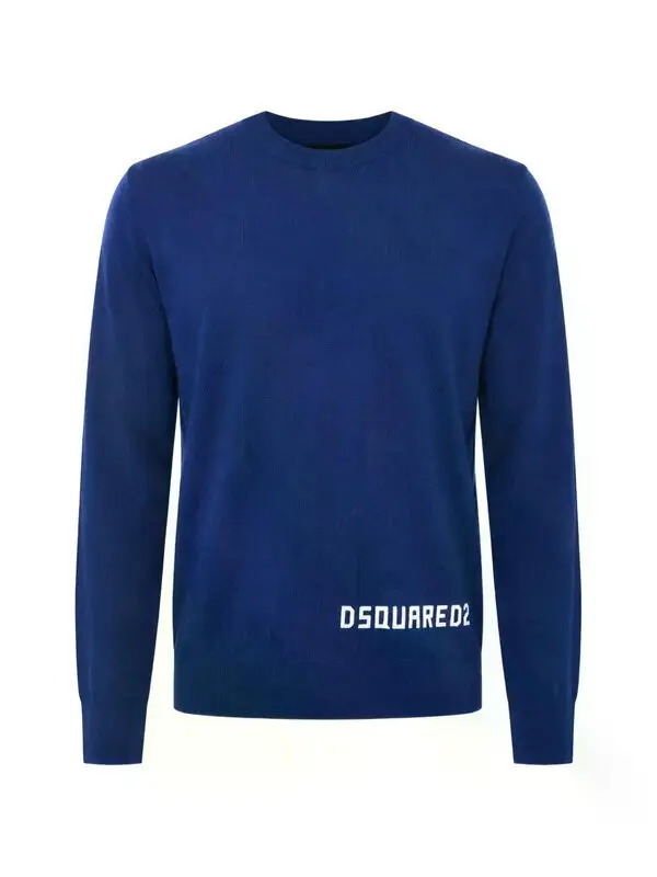 Dsquared2 Flocked Logo Crew Neck Sweater