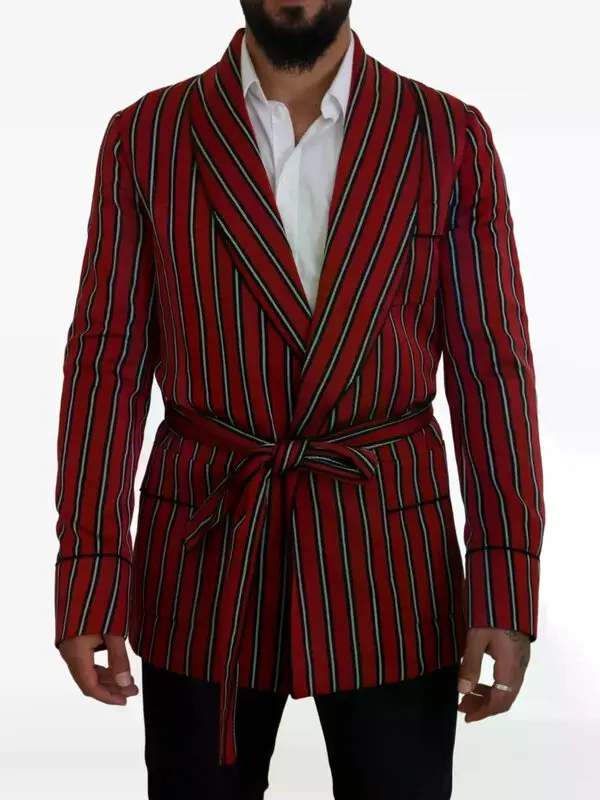 Dolce & Gabbana Striped Shawl-collar Robe