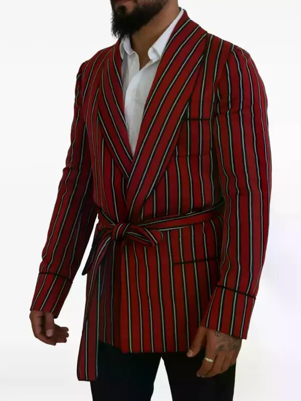 Dolce & Gabbana Striped Shawl-collar Robe