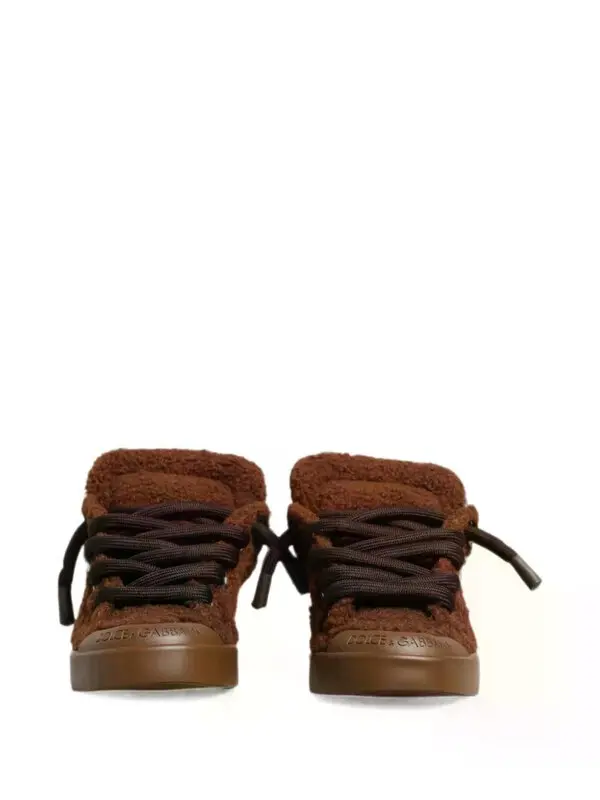 Dolce & Gabbana Faux-shearling Low-top Sneakers