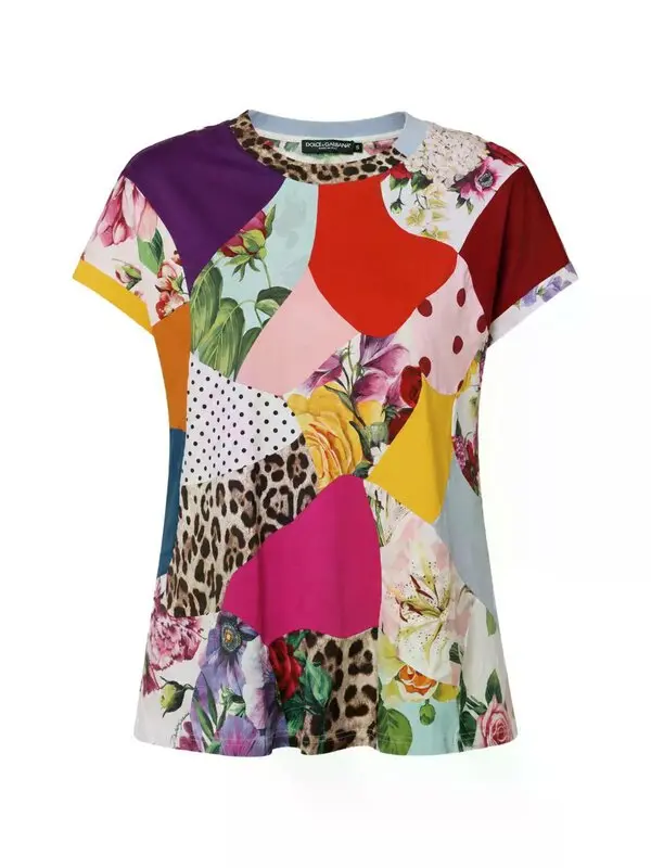Dolce & Gabbana Patchwork Floral Print T-shirt