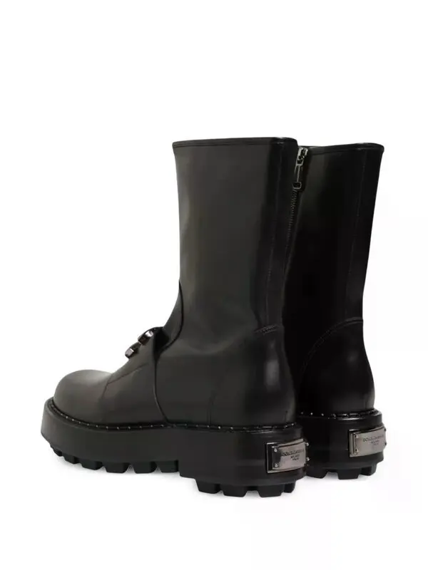 Dolce & Gabbana Logo Plaque Lug Sole Boots