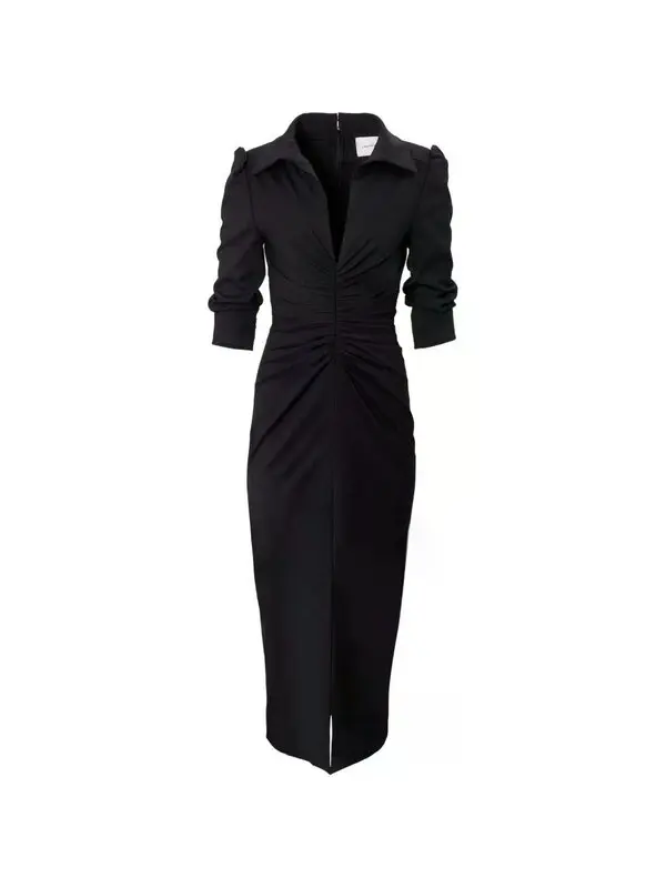 Carolina Herrera Ruched Midi Dress - Black