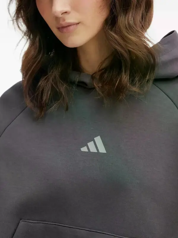 Adidas Logo-print Hoodie With Contrast Piping