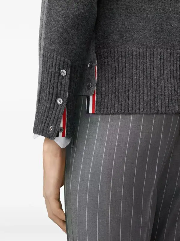Thom Browne Wool Cable-knit V-neck Cardigan