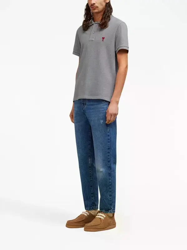 AMI Paris Embroidered Logo Polo Shirt